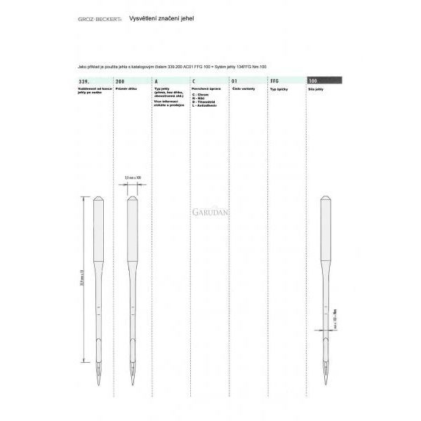 134 / DPx5 / 135x5 / 135x7 / 797 / SY1955 R (Nm 100/16) Jehla Groz-Beckert (R) | GARUDAN